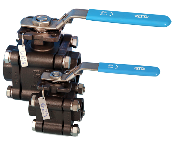 Ball Valve 3-Pce Full Bore Heavy Duty Direct Mount Carbon Steel NTC KV ...