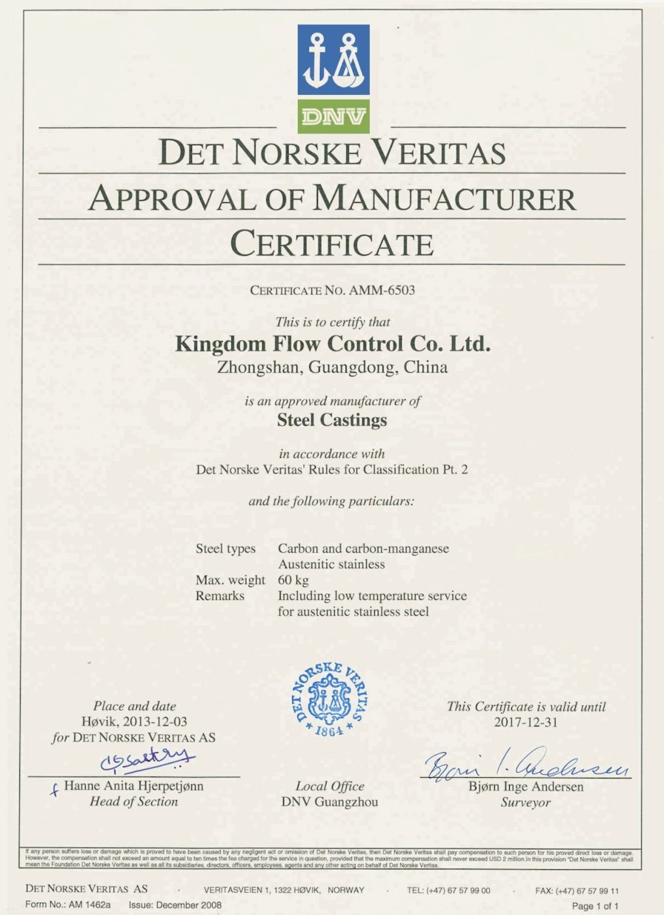 DNV Certificate